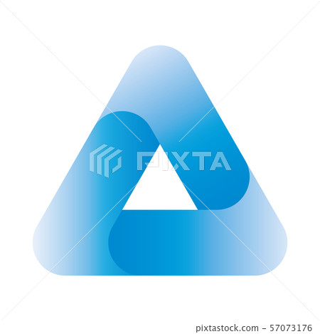Triangle vector icon with three overlapping... - Stock Illustration ...