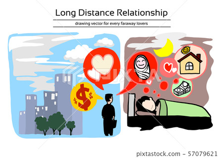 Long distance relationship - family - Stock Illustration [57079621] - PIXTA