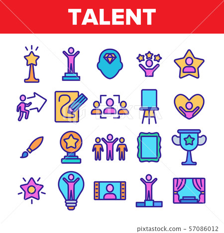 Color Different Human Talent Icons Set Vector - Stock Illustration ...