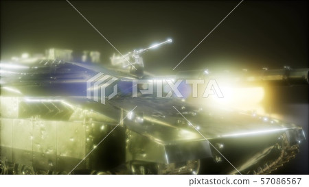 Tank in the dark with bright lights-插圖素材 [57086567] - PIXTA圖庫