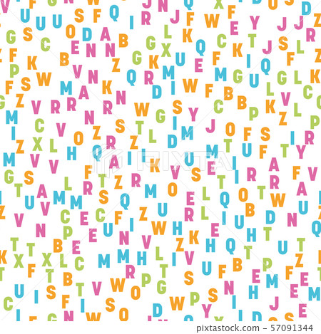 Seamless pattern of colorful letters. Random... - Stock Illustration ...