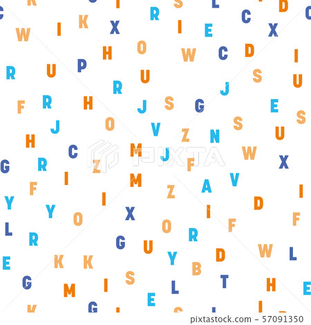 Seamless pattern of colorful letters. Random... - Stock Illustration ...