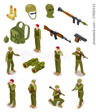 Isometric soldiers. Military special forces,... - Stock Illustration ...