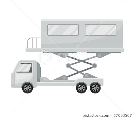 Truck with jet bridge. Vector illustration on a... - Stock Illustration ...