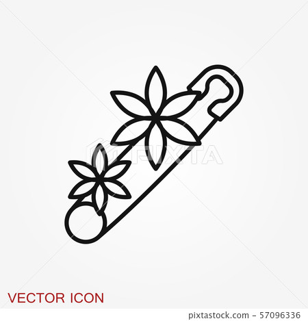 Brooch icon. Flat design isolated vector - Stock Illustration [57096336 ...