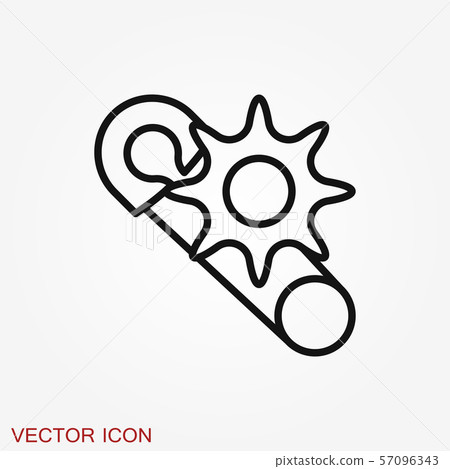 Brooch icon. Flat design isolated vector - Stock Illustration [57096343 ...