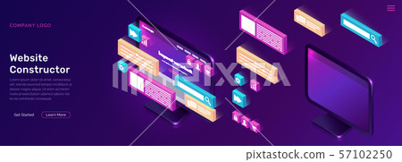 Website constructor isometric concept - Stock Illustration [57102250 ...