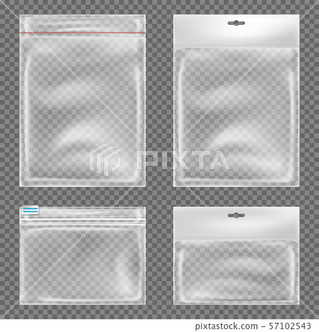 Empty plastic packaging collection of realistic... - Stock Illustration ...