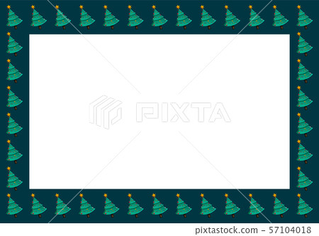 Rectangle horizontal frame made of Christmas trees - Stock Illustration ...