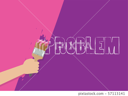 Hand painting to cover problem - Stock Illustration [57113141] - PIXTA