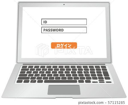 Image illustration of a laptop requesting login - Stock Illustration ...