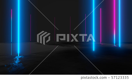 Glowing vertical neon lines, abstract background - Stock Illustration ...