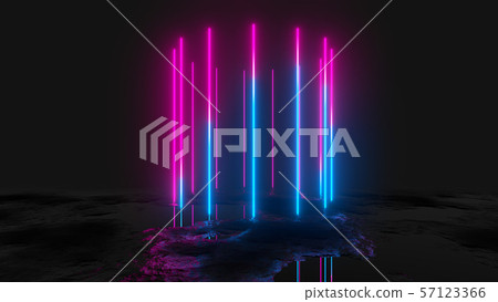 Glowing vertical neon lines, abstract background - Stock Illustration ...