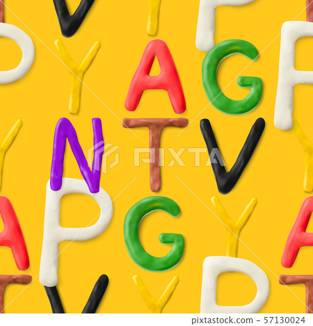 Seamless pattern with alphabet. Handmade... - Stock Illustration ...