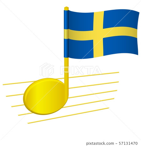 Sweden flag and musical note - Stock Illustration [57131470] - PIXTA