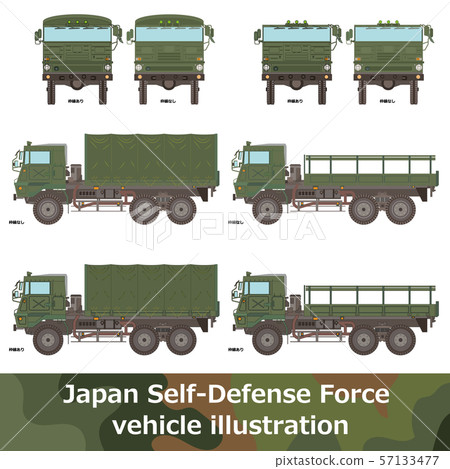 Self-Defense Force Type 73 truck 3 tons and a half - Stock Illustration ...