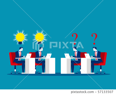 Two business team with thinking ideas. Concept - Stock Illustration ...