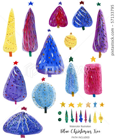 New Year Trees bundle - Stock Illustration [57133795] - PIXTA
