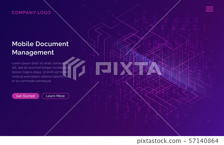 Big data waterfall, streams of digital binary code - Stock Illustration [57140864] - PIXTA