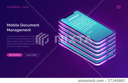 Mobile document manager business concept - Stock Illustration [57140865 ...