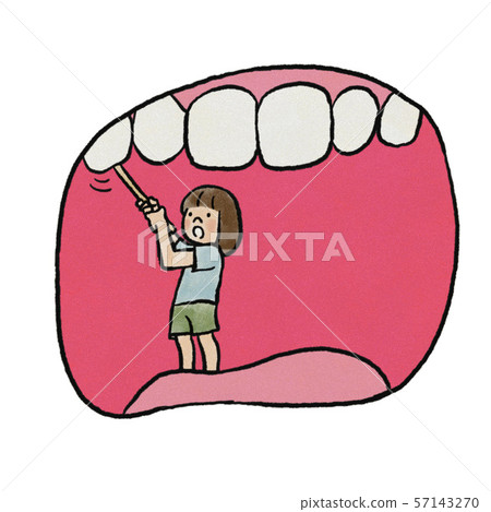 A girl who started wobbling teeth - Stock Illustration [57143270] - PIXTA
