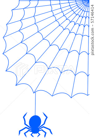 Spider web (blue) - Stock Illustration [57146414] - PIXTA