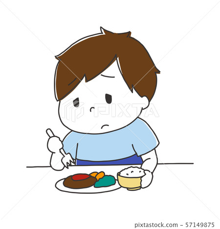 Boy who eats rice - Stock Illustration [57149875] - PIXTA