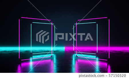 Rectangle neon light - Stock Illustration [57150320] - PIXTA
