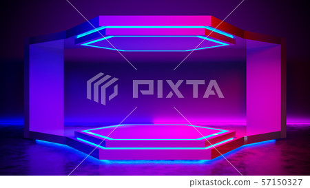 Hexagon stage with blackground, ,abstract...-插圖素材 [57150327] - PIXTA圖庫