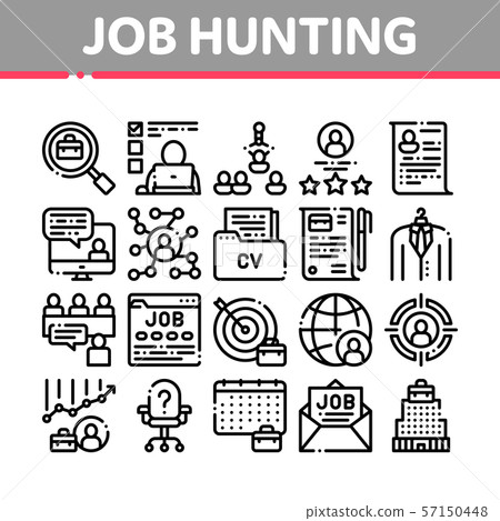 Job Hunting Collection Elements Vector Icons Set-插圖素材 [57150448] - PIXTA圖庫