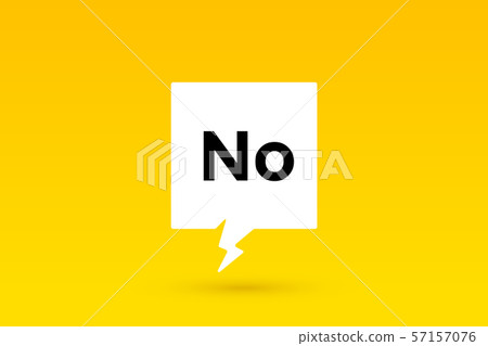 No. Banner, speech bubble, poster and sticker... - Stock Illustration ...