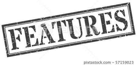 features stamp. features square grunge sign. - Stock Illustration ...