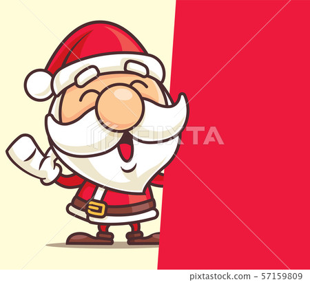 Merry Christmas Santa Claus with big red... - Stock Illustration ...