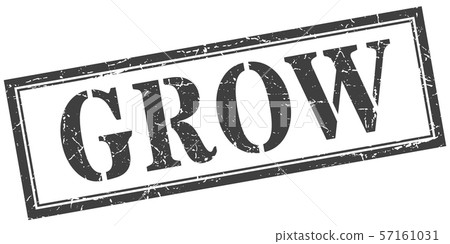 grow stamp. grow square grunge sign. grow - Stock Illustration ...