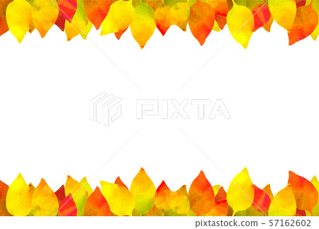 Dead leaves frame white background - Stock Illustration [57162602] - PIXTA