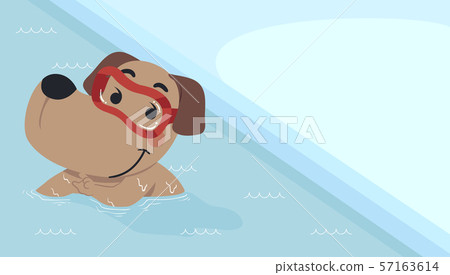 Dog Swim Pool Illustration - Stock Illustration [57163614] - PIXTA