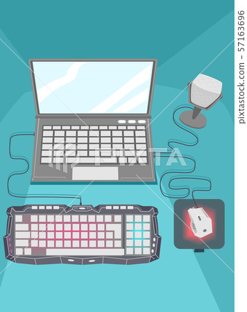 Gamer Set Up Illustration - Stock Illustration [57163696] - PIXTA