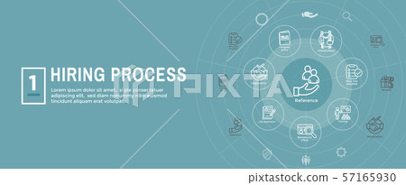 Hiring Process icon set with web header banner - Stock Illustration ...