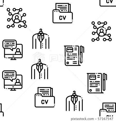 Job Hunting Seamless Pattern Vector - Stock Illustration [57167547] - PIXTA