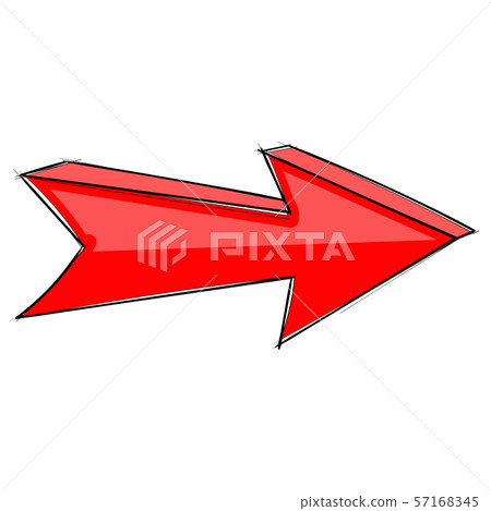 Red Next arrow. Hand drawn sign - Stock Illustration [57168345] - PIXTA