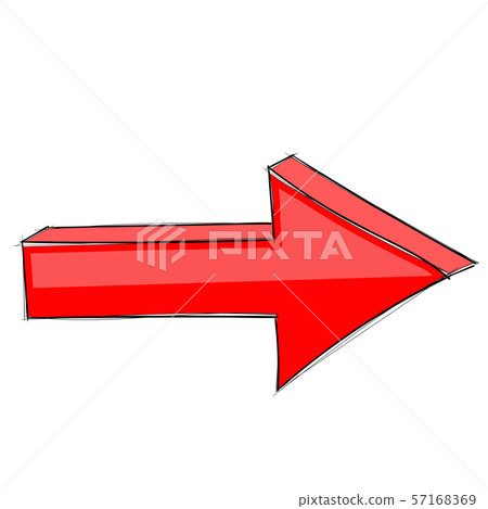 Red Next arrow. Hand drawn sign - Stock Illustration [57168369] - PIXTA