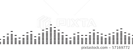 Sound digital wave, simple black border. Music... - Stock Illustration ...