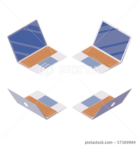 Isometric notebook or laptop in various - Stock Illustration [57169984 ...