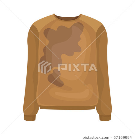 Dirty beige sweater. Vector illustration on a... - Stock Illustration ...