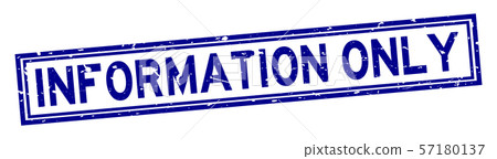 Grunge blue information only word square rubber... - Stock Illustration ...