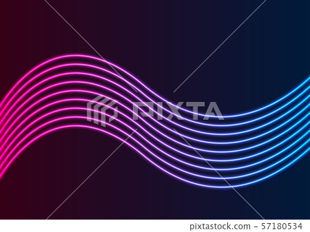 Blue ultraviolet neon curved wavy lines abstract - Stock Illustration ...