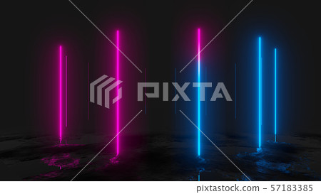 Glowing vertical neon lines, abstract background-插圖素材 [57183385] - PIXTA圖庫