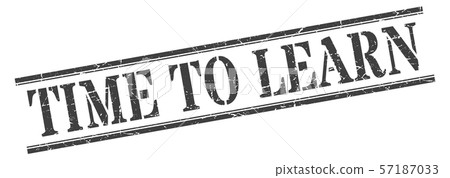 time to learn stamp. time to learn square grunge - Stock Illustration [57187033] - PIXTA