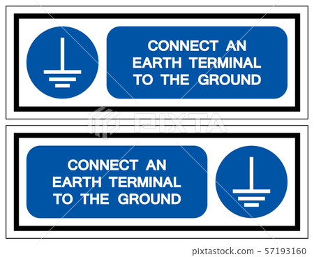 Connect An Earth Terminal To The Ground Symbol - Stock Illustration ...