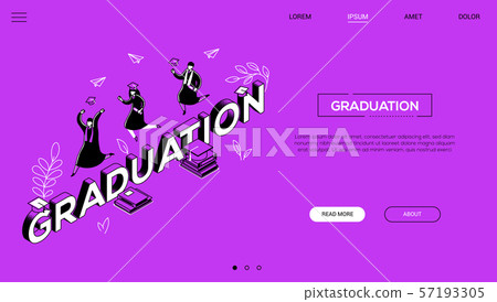 Graduation concept - line design style... - Stock Illustration ...